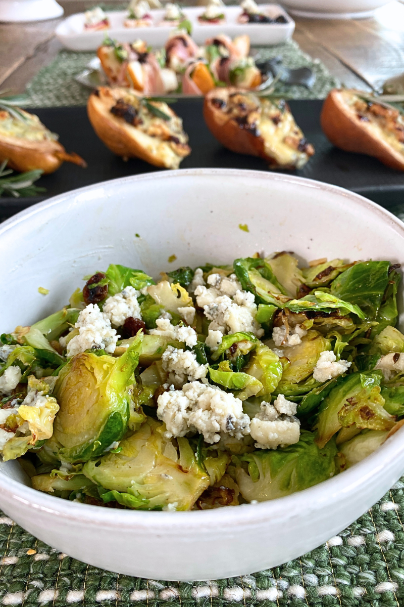 Warm Brussels Sprout & Blue Cheese Salad | Easy Holiday Side Dish